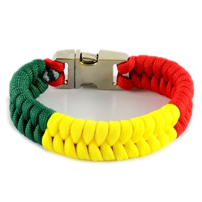 Emergency Paracord Survival Bracelet with Metal Release Buckle for Outdoor Camping