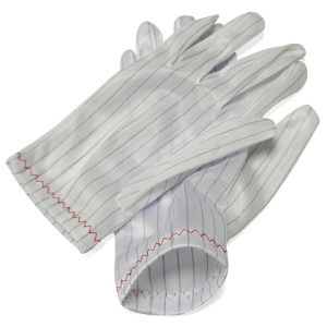 Quality Stripe Carbon Cleanroom ESD Antistatic Polyester Gloves for sale