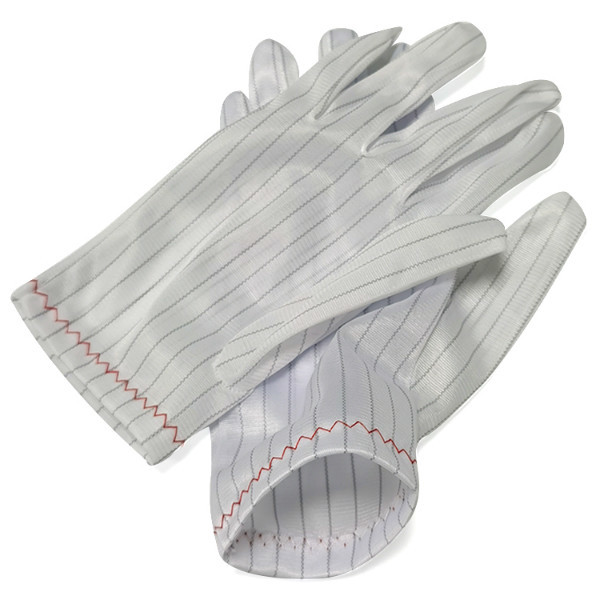 Quality Stripe Carbon Cleanroom ESD Antistatic Polyester Gloves for sale