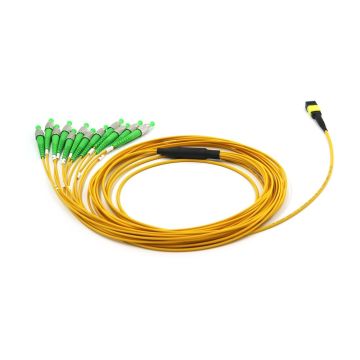 Quality 12F Cores MPO MTP APC To FC Fiber Optic Patch Cord for sale