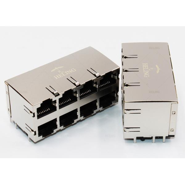 Quality Tab Up Female Lan SMT Connector , Low Profile RJ45 Waterproof Connector for sale