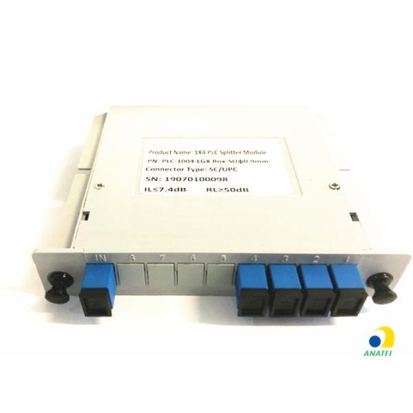 Quality 1x4 Plug-in Type SC UPC Fiber Optical PLC Splitter for sale