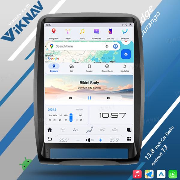 Quality VIKNAV 13.8 inch Car Radio For Dodge Durango 2011-2013 Tape Recorder Android 13 for sale