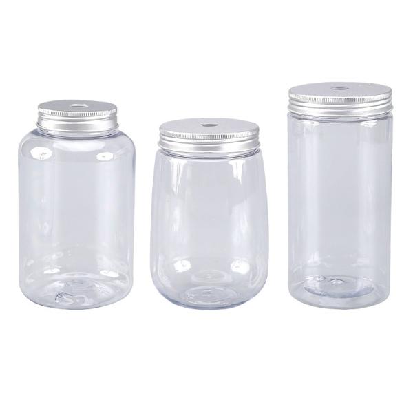 Quality Round Cylinder Empty 650ml 54MM Plastic Beverage Jar for sale