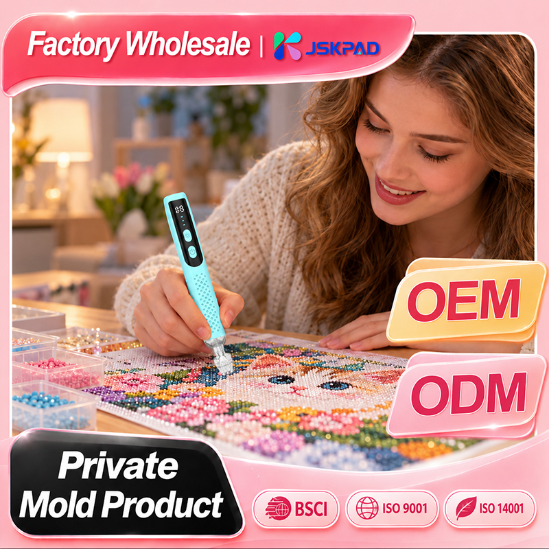 Quality Factory Direct Custom Logo Hot Sale 3 Suction Levels 3 Brightness Digital Display Lighted Electric Diamond Art Pen for sale