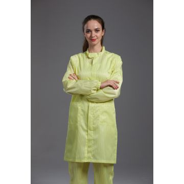Quality Anti Static ESD Garment Resuable Class1000 straight open zipper stand collar for sale