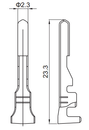 Quality Tin Plating Automotive Electrical Terminals And Connectors 2.3 Mm Width for sale