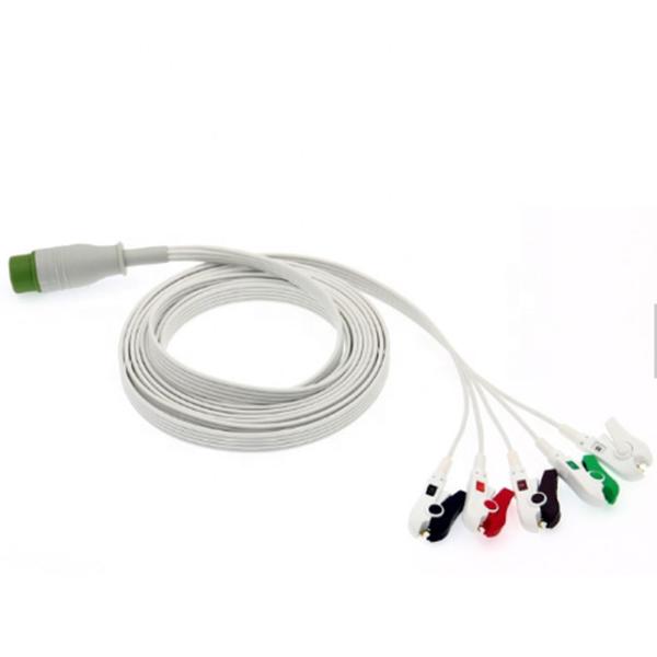 Quality 12 Pin 5 Leads One Piece Ecg Cable With Leadwires Compatible Mindray Portable for sale