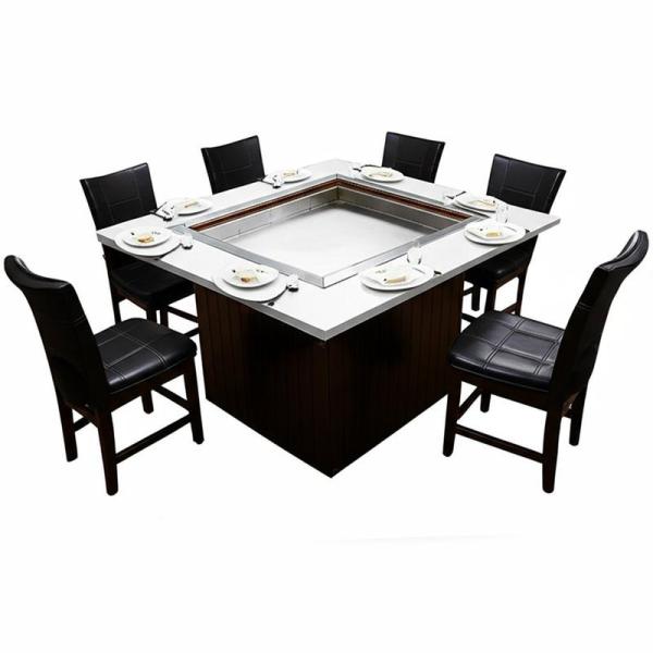 Quality 8 - 10 Seats Japanese Restaurant Teppanyaki Grill Table Rectangle Shape for sale