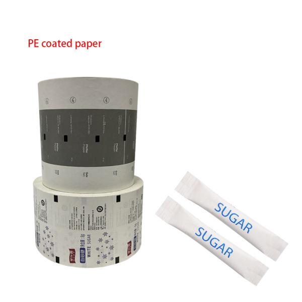 Quality Heat Seal PE Coated White Paper Rolls For Sugar Stick Packing for sale