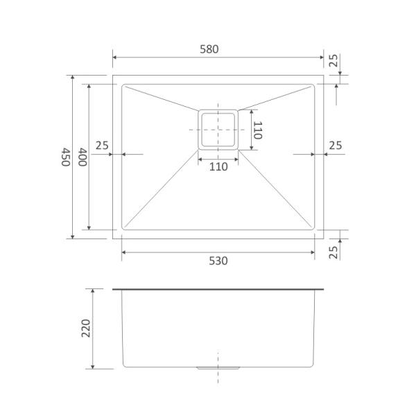 Quality 58x45 Coloured Stainless Steel Sink 23 Inch Undermount Stainless for sale