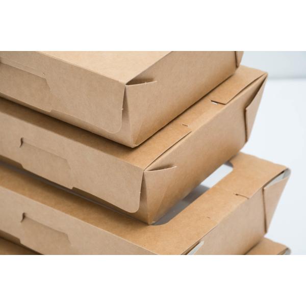 Quality Fast Food Kraft Paper Take Out Boxes Salad Kraft Package Box With Window for sale