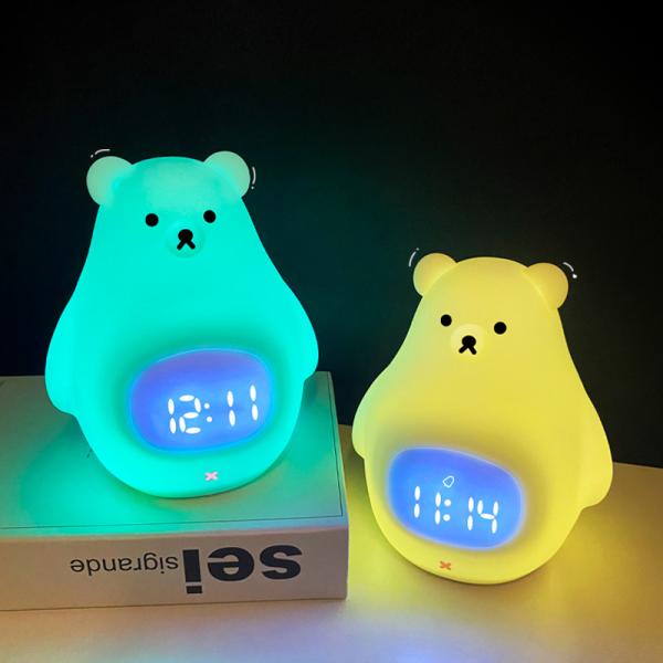Quality Soft Silicone Bear Led Night Lamp Touch Sensing Sleeping Lights With Timing & for sale
