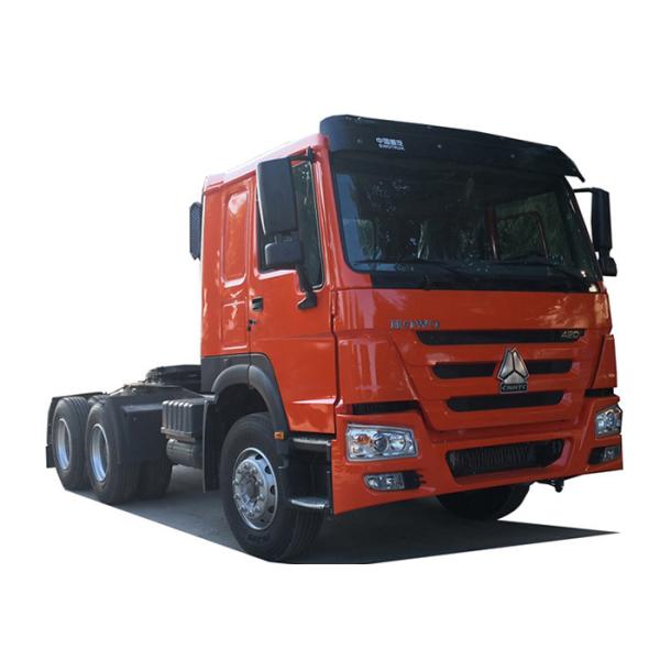 Quality Red 6x4 41T Truck Tractor Head  420Hp Howo N7 Tractor Left Hand for sale