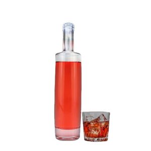 Quality Clear Matte Black Glass Liquor Bottle 700ml 750ml for Nordic Gin Whiskey Vodka for sale
