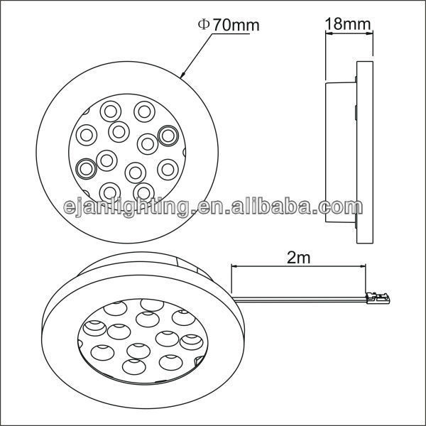 Quality DC12V Recessed Downlight High Power Long Lasting Kitchen Under Cabinet Light for sale