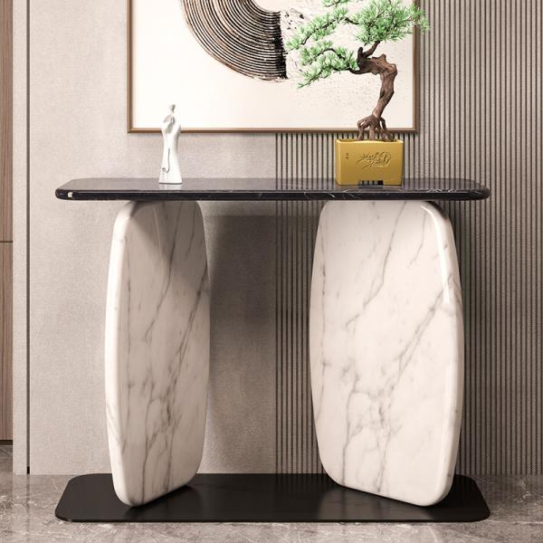 Quality Iron Base Marble Top Entryway Table Customized Metal And Marble Console Table for sale