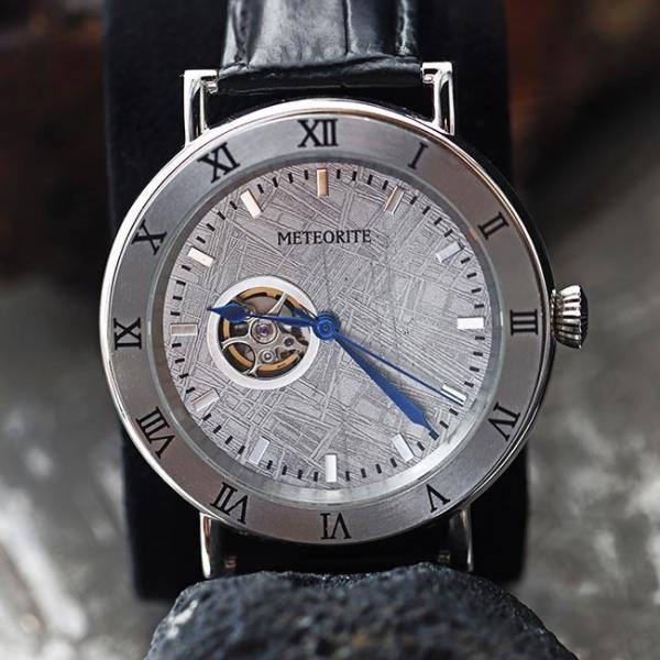 Quality Timeless Extraterrestrial Meteorite Dial Watch 45mm Automatic Leather Watch for sale