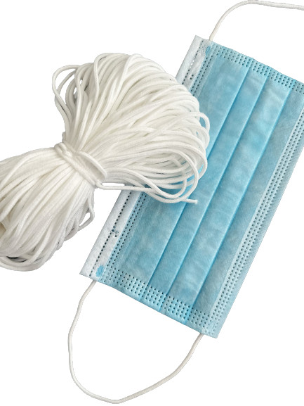 Quality 2.5mm 3mm 1/8" Round Elastic Band For Earloop Medical 3ply Face Mask for sale
