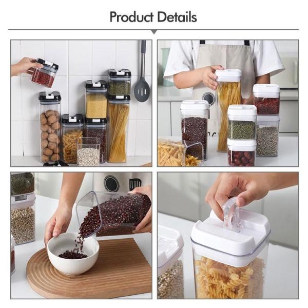Quality 7 Pcs Plastic Food Airtight Storage Containers With Lids Multiple Size for sale