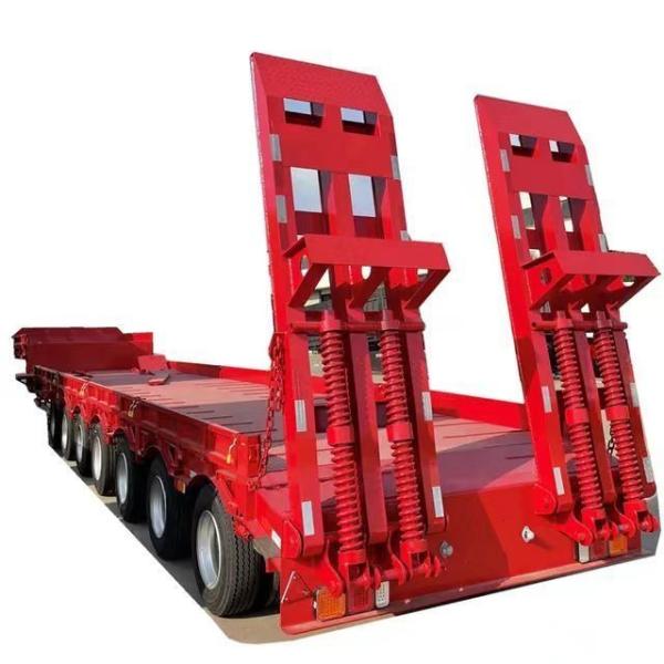 Quality 7 Axle Low Bed Semi Trailer Drop Deck Flatbed Semi Truck Trailer for sale