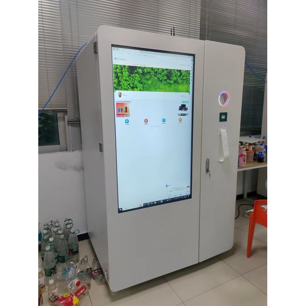 Quality Supermarekt GreenGuard Reverse Vending Machine For Recycling PET Bottle Metal Can 49 Inch Touch Screen for sale