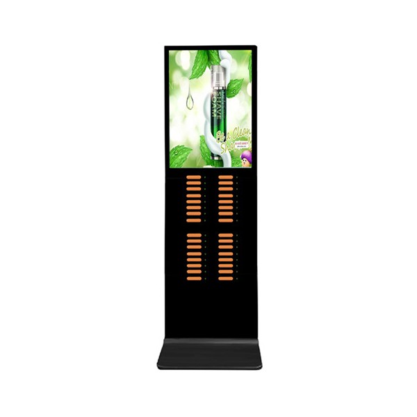 Quality AAA Li Polymer 48 Slots Rental Kiosk Station Big LCD Advertise Screen MSDS for sale