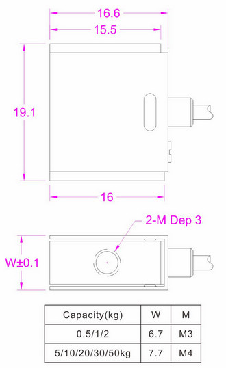 Miniature Jr. S-Beam Load Cell 20kg
