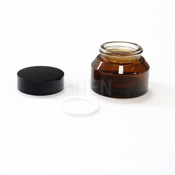 Quality Oblique Shoulder Cream Glass Jars For Cosmetic Packaging 1oz for sale