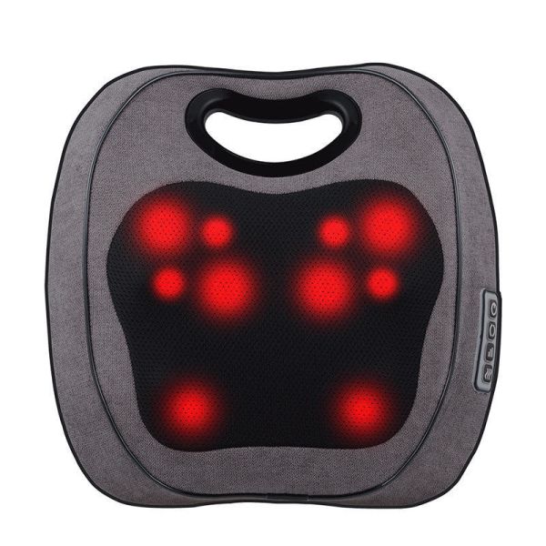 Quality Electric Deep Shiatsu Neck Shoulder Back Massage Pillow with Rolling Kneading Heat 8W Massager for sale