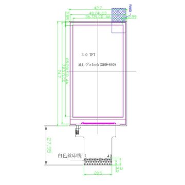 Quality 3.0 Inch TFT Display Screen 360*640 Resolution MIPI Interface IPS Viewing Angle for sale