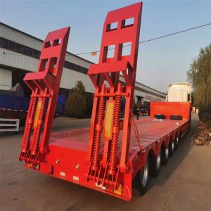 Quality Steel Suspension Low Flat-Bed Semi-Trailer for Hydraulic Tow Truck 3axle Flatbed for sale