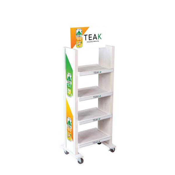 Quality Classical Wine Bottle Display Stand Wooden Coffee Bag Display Rack for sale