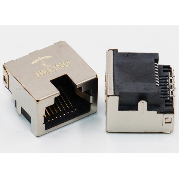 Quality Female Low Profile RJ45 Connector R / A Offset / Overhangs PCB Thru - Hole for sale