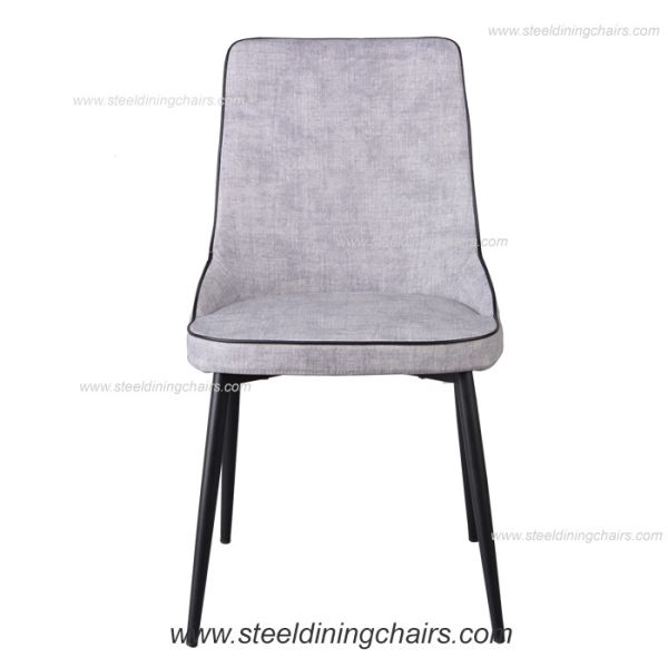 Quality Beige Side Injection Sponge 50CM 52CM 82CM Metal Frame Upholstered Dining Chair for sale