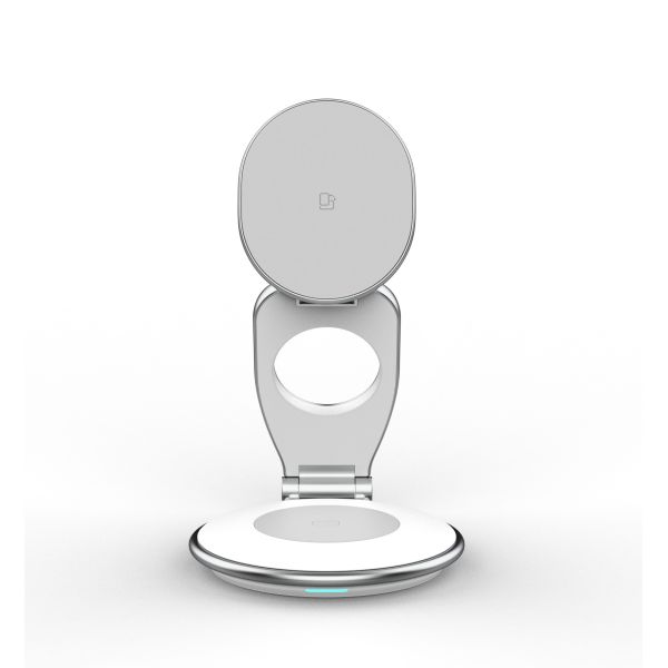 Quality Metal 3 In 1 360 Rotating Wireless Charger Customized Logo For Qi Function for sale