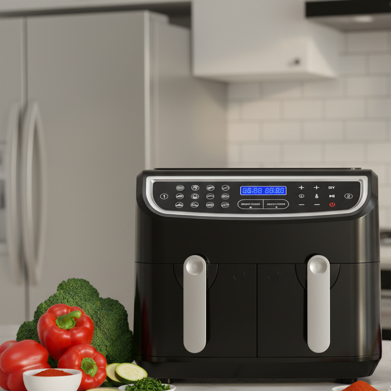 Quality Dual Basket Air Fryer Visible Transparent Window Two Zone Technology for sale