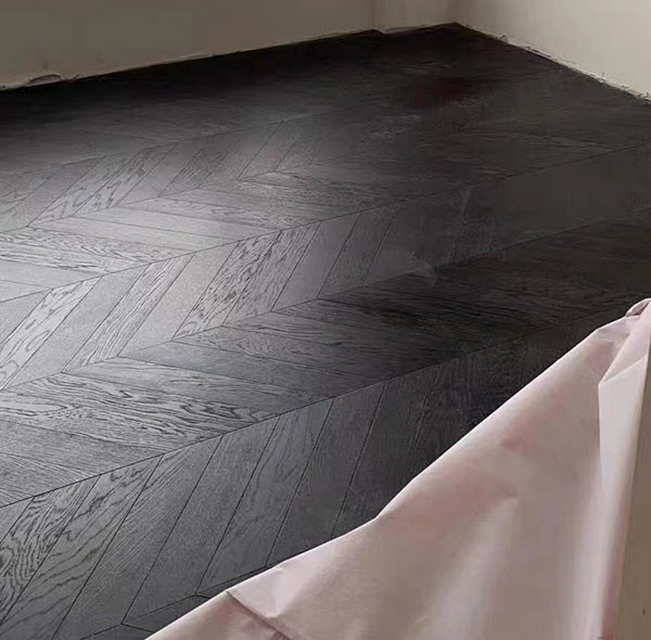 Quality Cool Black Oak Chevron Parquet Engineered Wood Flooring for sale
