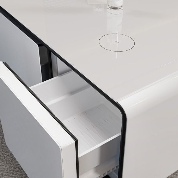 Quality Hotel Function Smart Bedside Coffee Table with USB Wireless Charging and Modern for sale