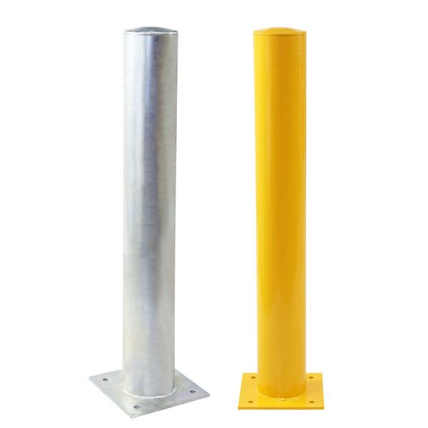 Quality Yellow 1200mm Steel Safety Bollards Barriers Powder Coating Or Hot Dipped Galvanized for sale