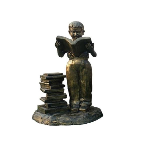 Quality Bronze Statue Reading Book Decorative Metal Sculpture Reading Garden Statues for sale