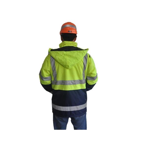 Quality Breathable High Visibility Waterproof Jacket 300D Oxford Safety Windbreaker for sale