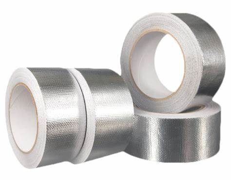 Quality HVAC Aluminum Fiberglass Insulation Tape Silver Aluminum Foil Tape for sale