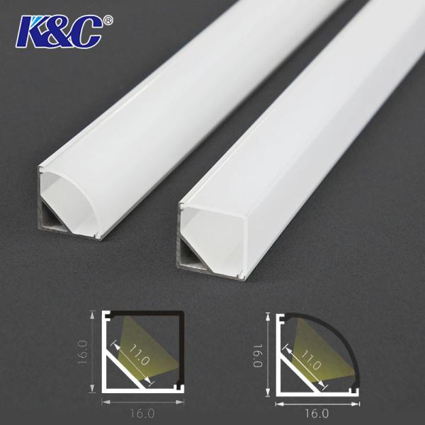 Quality LED Corner Aluminium Profile Extrusion Channel For Cabinet 45 90 Degree Angle Light for sale