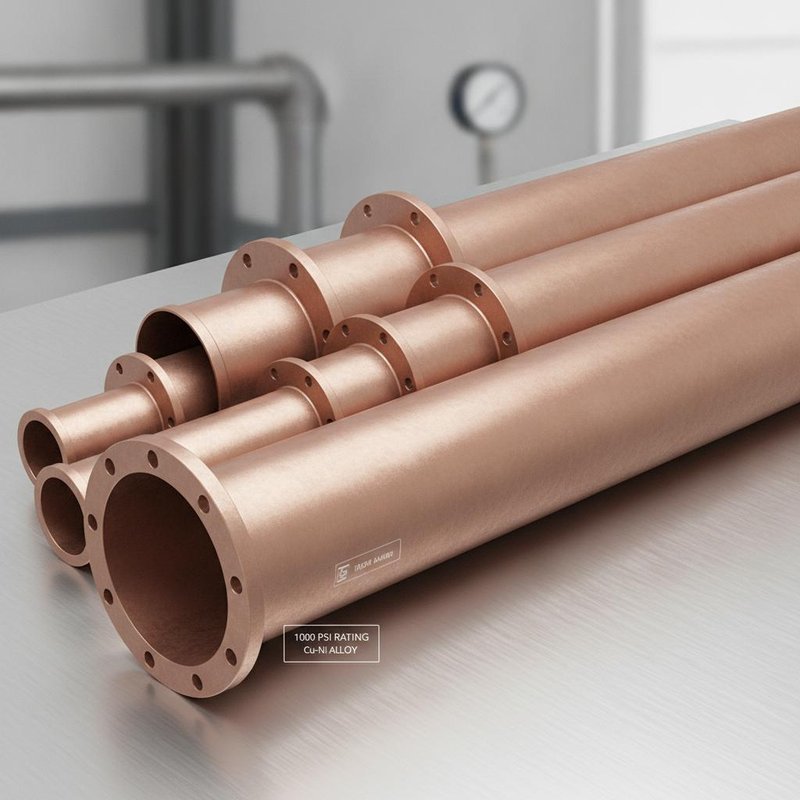 Quality 1000 Psi Pressure Rating Corrosion Resistant Copper Nickel Pipe and Tubing with 1/2 Inch to 24 Inch Diameter for sale