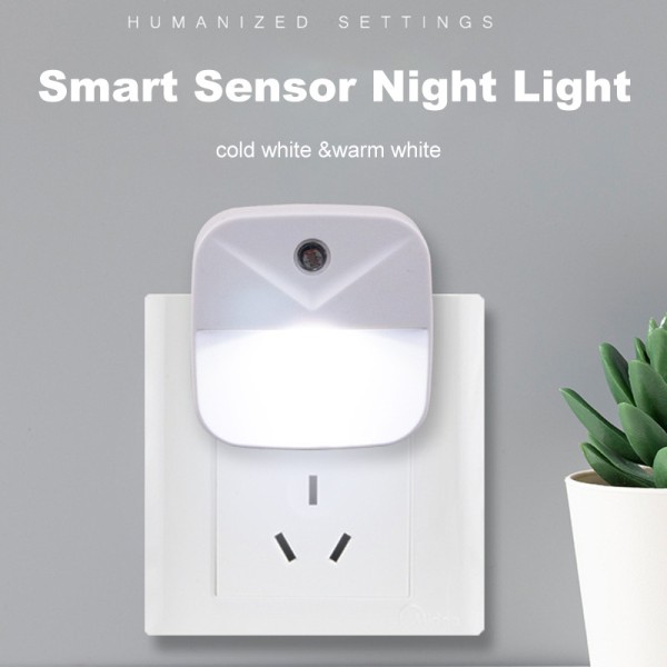 Quality Plug Into 50Hz Smart LED Night Light Automatically Turn Night Lamp For Bedroom Wall for sale