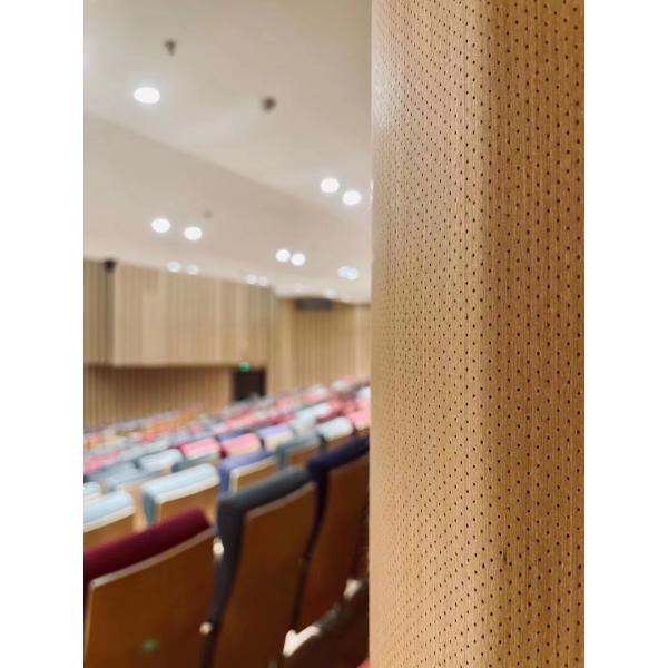 Quality Auditorium Timber Veneer Micro Perforated Panel Absorber Acoustic Wall Panel for sale
