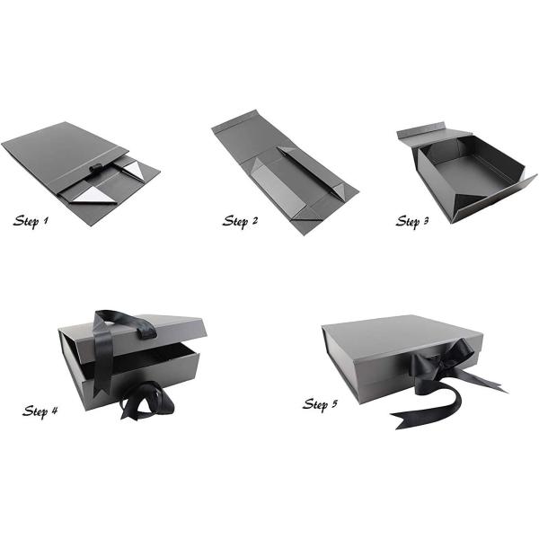 Quality Luxury Red Foldable Gift Boxes With Ribbon , Flip Top Boxes With Magnetic for sale