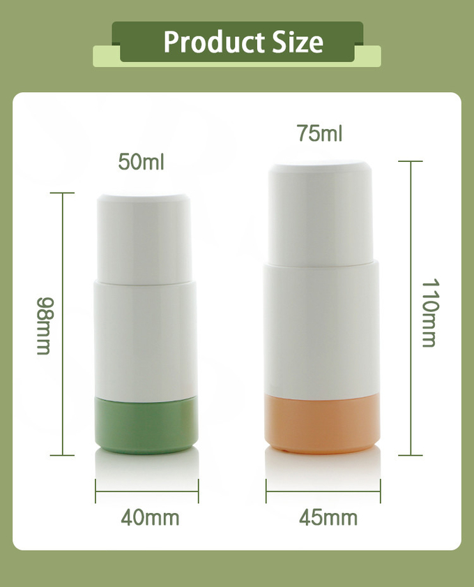 RPPE(S)-50ml 75ml Gradient coating spraying peach pink white refillable deodorant gel roller bottle with big steel metal massage ball packaging