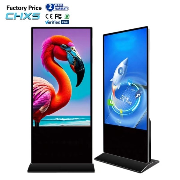 Quality CH 55 Inch Touch Screen Interactive Floor Standing LCD Display Digital Signage Indoor Advertising Kiosk 1-3 Year Warranty IPS for sale
